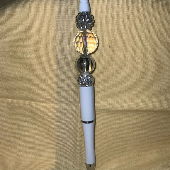 Accents | Elegant White And Silver Decorative Pen | Poshmark